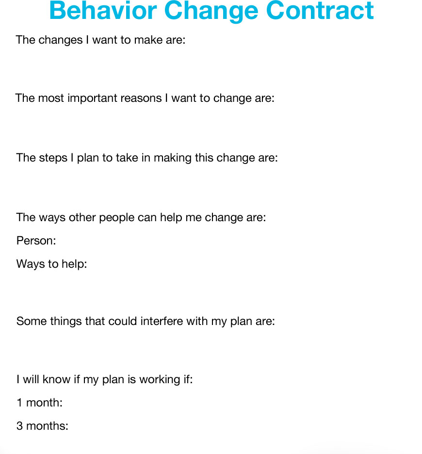 Behavior Change Contract | Welcome to BallaratWellness.com